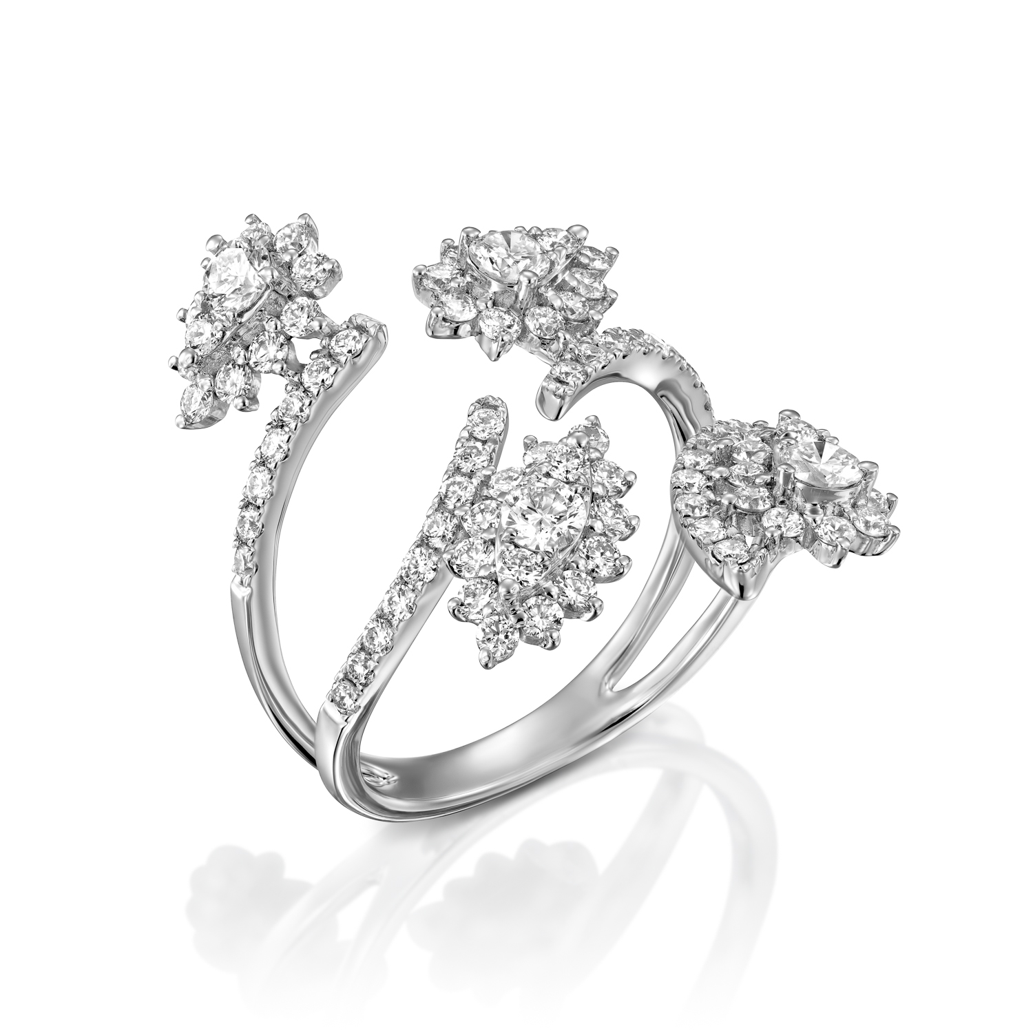 Designed Diamond Ring in Gold - Israel Diamond Center