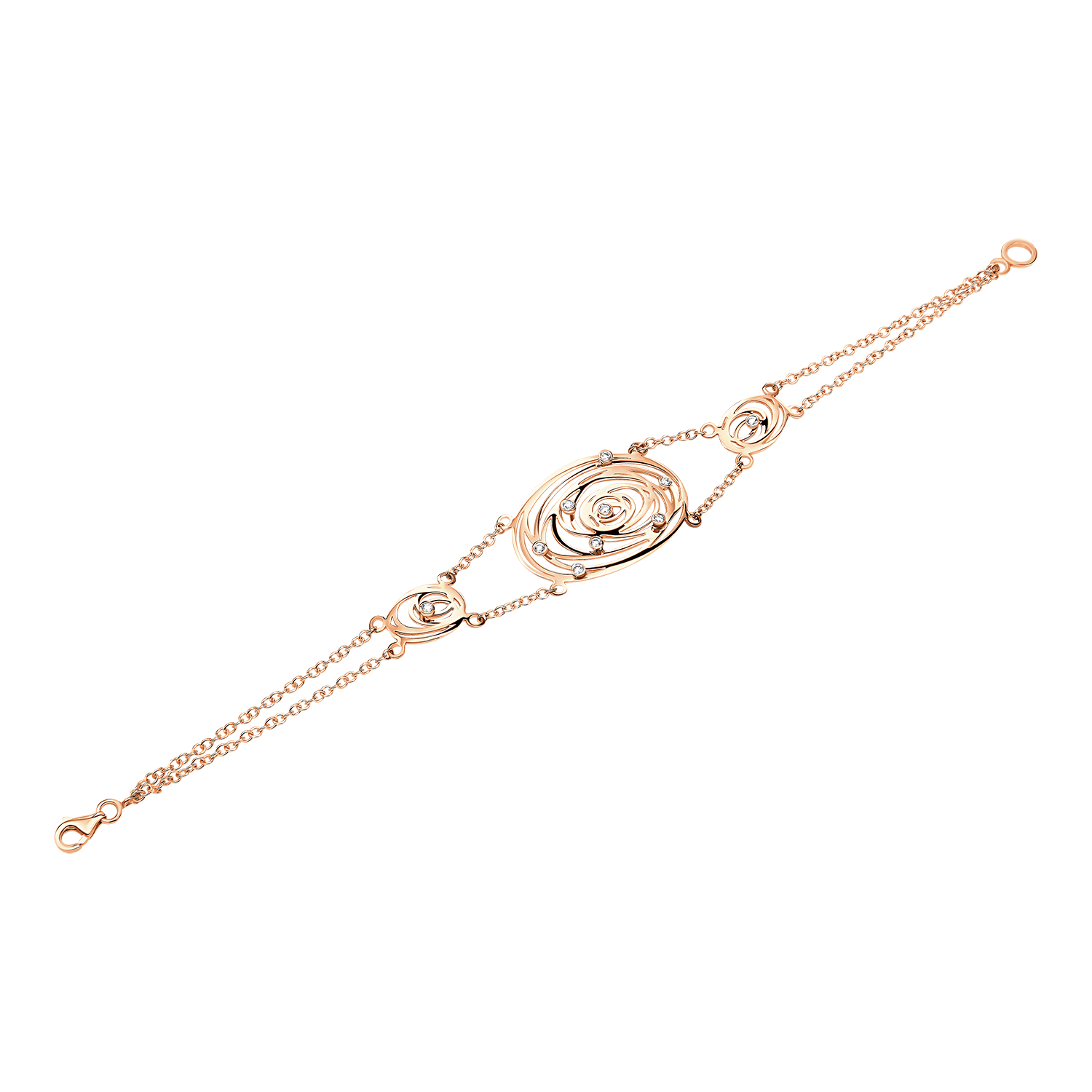 Designed diamond bracelet in 18K rose gold. - Israel Diamond Center