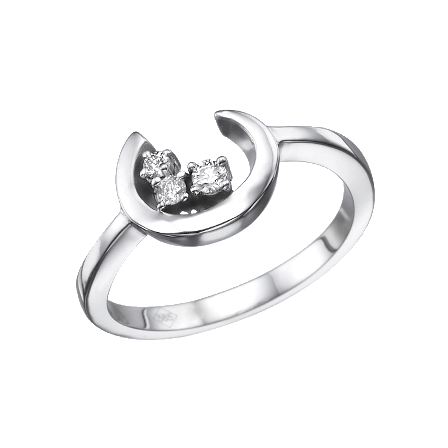 C Shape Gold & Diamonds Ring - Israel Diamond Center